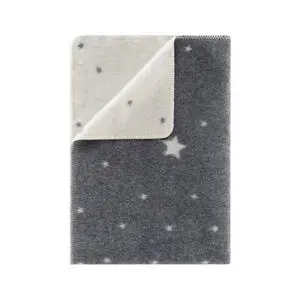 J.J.Textile Twinkle Star Small Merino Wool Blanket - Grey