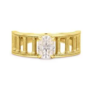 AZURA JEWELRY NEW YORK Parthenon Sunrise Ring In Yellow Vermeil - Gold