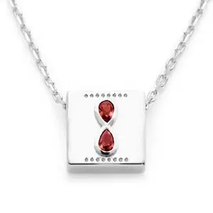 KOUREE This Too Shall Pass' Necklace Pendant Charm Sterling With Rhodolite Garnet - Silver