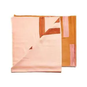 STUDIO VARIOUSLY Canyon Hand Embroidered Hand Woven Merino Blend Scarf - Orange