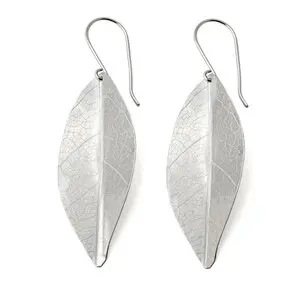 ZULA JEWELRY + DESIGN Spring Leaf Earrings Extra Large - Silver