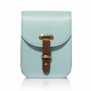 N'DAMUS LONDON Mini Elizabeth Sky Leather Crossbody Satchel Bag - Blue