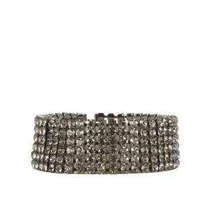 ADDICTED2 Asteria Bracelet With Strands Of Rhinestones In Oxidized Silver - Black