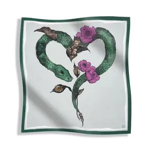SELIN KUCUKSOZ Heart Of Transformation-silk Scarf Emerald - Blue/red