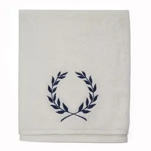 KM HOME COLLECTION Navy Petals Embroidered Bath Towel - Blue