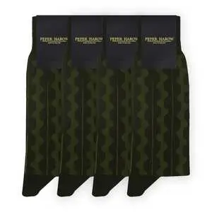 PEPER HAROW - MADE IN ENGLAND Grooms’s Socks Bundle Groove Olive - Green