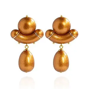 SAULE LABEL Aria Earrings In Molten Copper - Gold