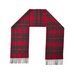 LOOM & COVE Royal Stewart 100% Lambswool Tartan Scarf - Red