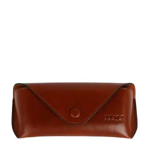 TIME RESISTANCE Leather Glasses Case A High Wind In Jamaica Cognac - Brown