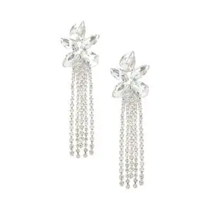 MAISON DE GALA Lily Crystal Flower Earring - White
