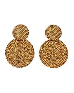 CRYSTALS AND CO Gold! Double Drop Earrings - Yellow