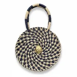 SOKONA Esengo Small — Indigo Handwoven Bag Pink - Blue