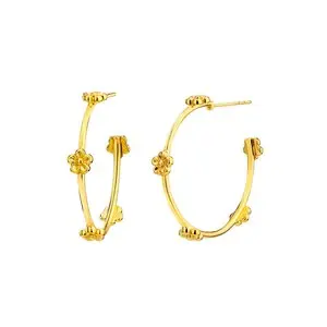 GOLD & HONEY Flower Station Hoops - Gold