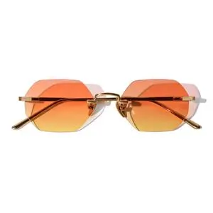 COSSINO Vonne Liam Bruler Hexagon Frameless Sunglasses - Orange