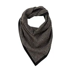 MOHAIR&ANGORA Black / White Mohair Foulard Lycia Black - Black/white