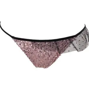 LES JUPONS DE TESS Pink / Black Bubbles Sequin Panty - Pink/black