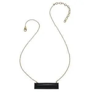 HEATHER HAWKINS Gold-filled Bar Gemstone Necklace With Spinel - Black