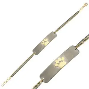 ECCE ARTISAN DIAMONDS 14k Solid Yellow Paw Bracelet Titanium Customized - Gold