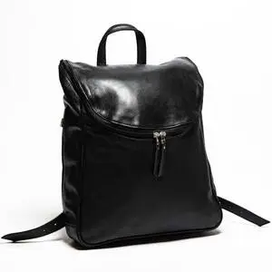 HIDES LEATHER CO. Minimal Handmade Leather Backpack Kelly - Black
