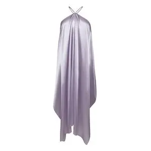 SASHA LA MER Purple / Silver Alexandra Silk Dress, Color Silver Lavender Purple/silver