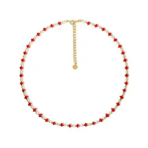 FREQNC ATELIER Cassie Natural Carnelian Freshwater Pearl Necklace - Gold