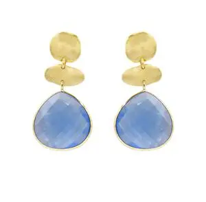 MARCIA MORAN Tiara Earrings In Tanzanite - Blue