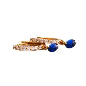 NATIVE GEM Bon Bon Circle Huggies- Sapphire - Blue