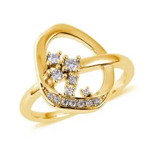 LUCY QUARTERMAINE Volcan Ring In Vermeil And White Topaz - Gold
