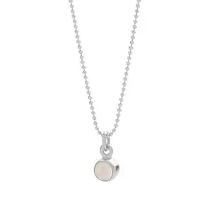NELLOU JEWELLERY Nellou Jewellery Sterling Silver Beaded Chain Gemstone Necklace Gray