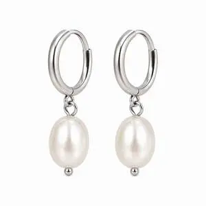 PEARL CODE Baroque Pearl Drop Earrings — Natural & Effortless - White