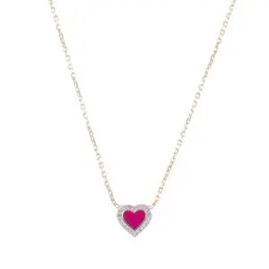 SHYMI Enamel & Pave Mini Heart Hot - Pink