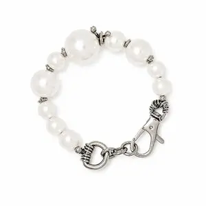 KIREI Silver / White Core Wide Pearl Bracelet - Silver/white