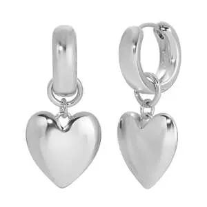LEEADA JEWELRY Leeada X Officially Quigley Capsule That's So Goode Heart Earrings - Silver