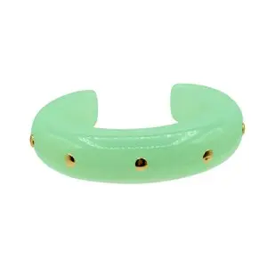 MICHAEL NASH JEWELRY Ingrid Jade Gold Studded Cuff - Green