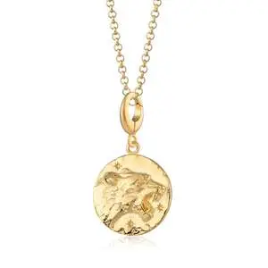 LILY CHARMED Plated Leo Zodiac Charm Necklace Star Sign Necklace - Gold