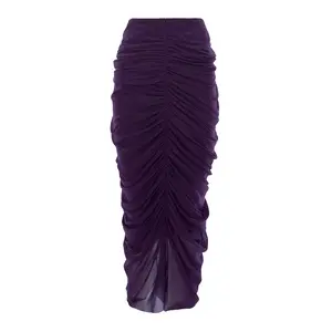 CONCEPT A TROIS Tulle Skirt With Drape - Purple