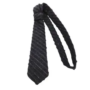 NANDANIE The Textured Sequin Plunge - Black