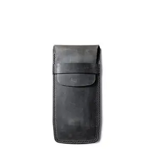 ROARCRAFT Handmade Flap Covered Leather Watch Case - Grey