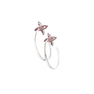 ISKRA Pink / Silver Embrace Earrings Silver & Rose - Pink/silver