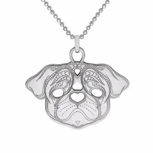 CARTERGORE Medium Pug Pendant Necklace - Silver