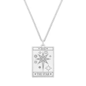 CARTERGORE Small Sterling “the Star” Tarot Card Necklace - Silver
