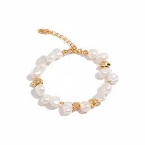 ANGEL BAROCCO Natural Pearl Bracelet - Gold