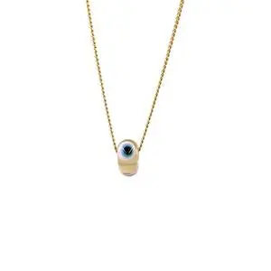 1610ISTANBUL Evil Eye Butter Yellow Necklace - Gold