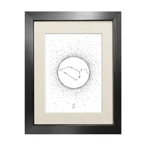 EMILY CARTER Leo Star Sign' Fine Art Print A4 - Black