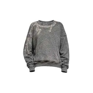 TANTRA SPAIN SL Sweatshirt With Sequins On The Collar And Sleeves - Grey
