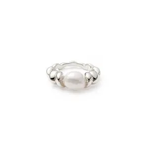 SHABELLA NYC Braided Pearl Ring Gold - Silver