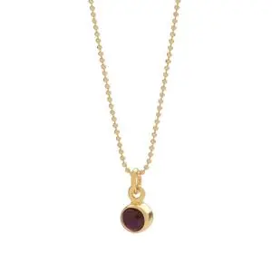 NELLOU JEWELLERY Gem Dot Garnet Birthstone Necklace - Red