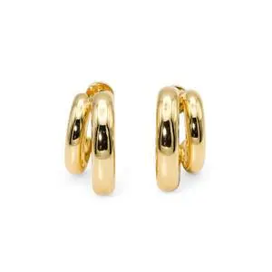 MISS CECILIA Double Hoop Earrings - Gold