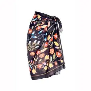 JESSIE ZHAO NEW YORK Beach Sarong Wrap Night Imagination - Black
