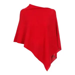 I ROCCHI CASHMERE S Pure Cashmere Lightweight Poncho - Red